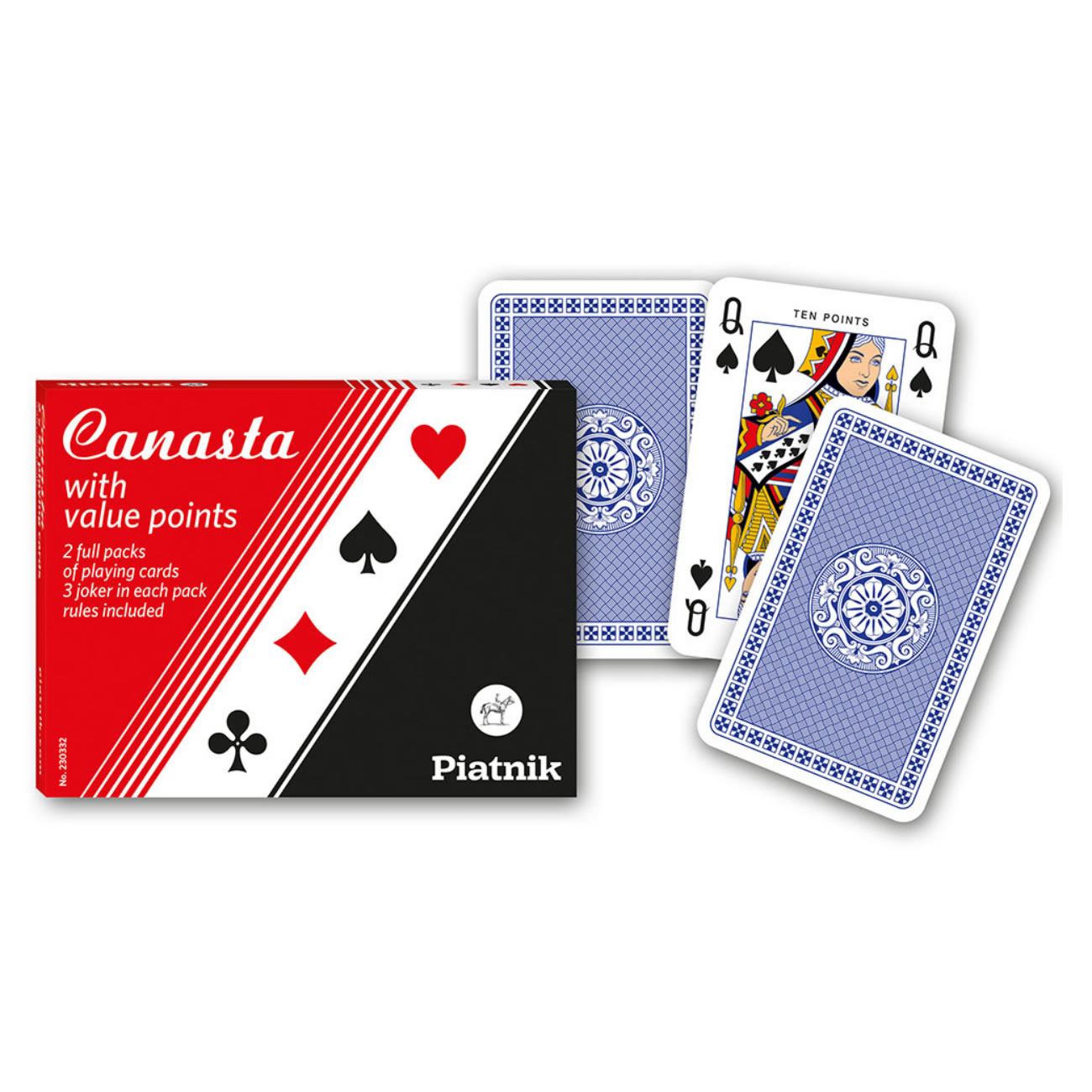Set de 2 pachete de carti de joc Piatnik, Canasta, cu value points